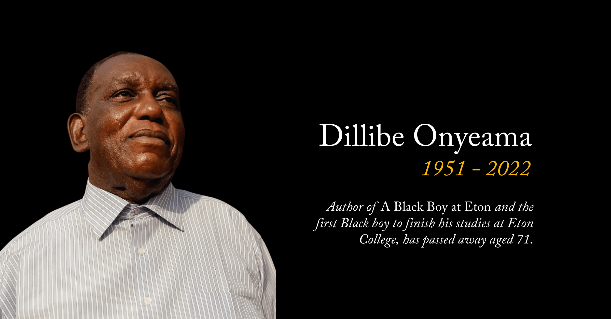Dillibe Onyeama (1951-2022) | The Republic